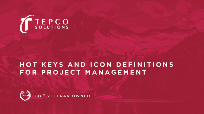 Hot Keys and Icon Definitions for Project Management | TEPCO Solutions