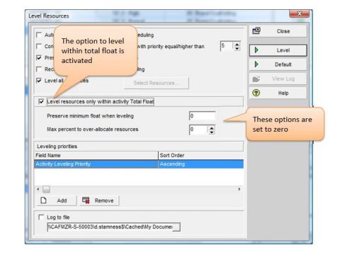 Using the Leveling Functionality in Primavera | TEPCO Solutions